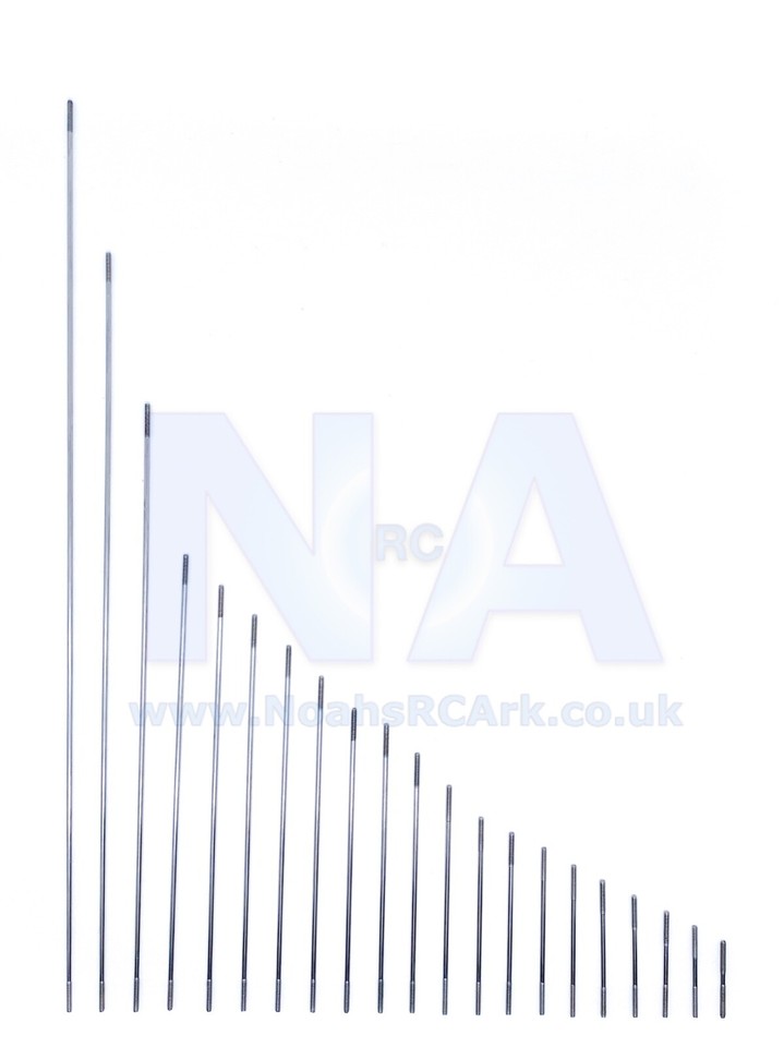 2x M3 or M2 Pushrod Stainless Steel Servo Link Linkage Push Rods RC ...