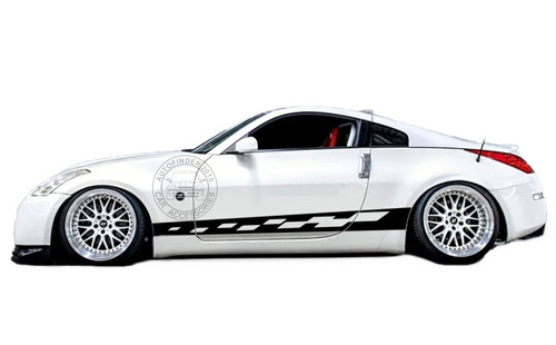 2 PCS Car Door Side Stickers For Nissan 350Z 370Z Racing Sport Stripe ...