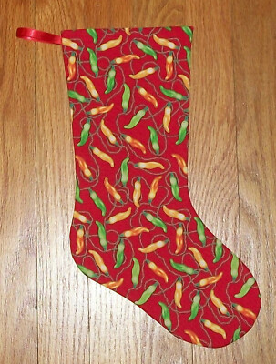 NEW Unique Handmade Quilted Christmas Stocking Chili Pepper Bulbs ...