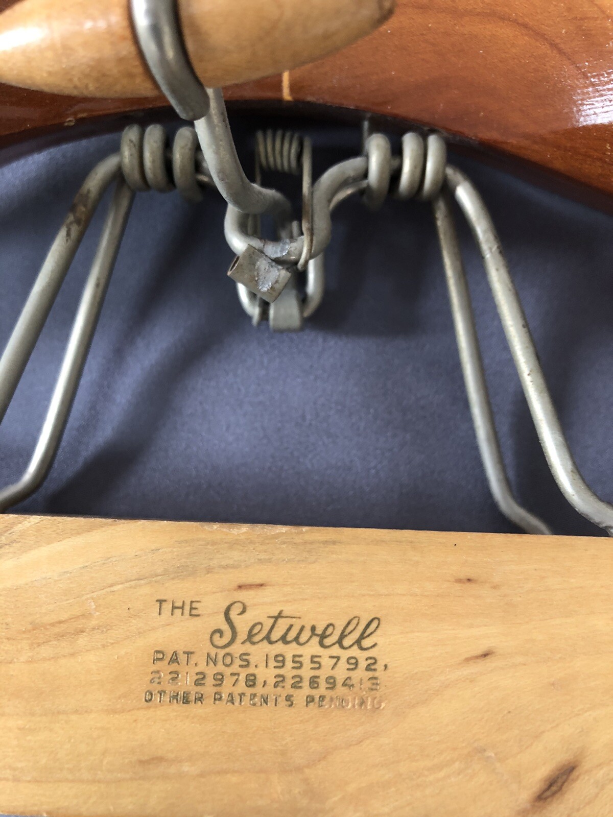 Vintage 4 Wooden Hangers- 2 The Setwell; Suit & Pants Hanger, 3 Trouser ...