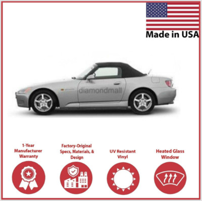1999-01 Honda S2000 Convertible Soft Top w/DOT Approved Glass Window ...