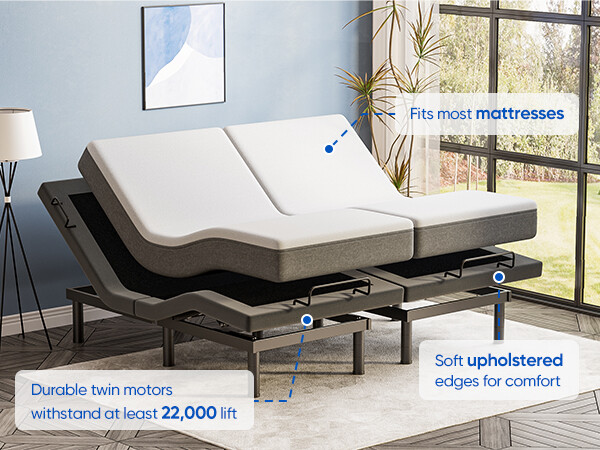 Adjustable Bed Frame Advanced Metal Bed Base Remote Quiet Motor Twin XL ...