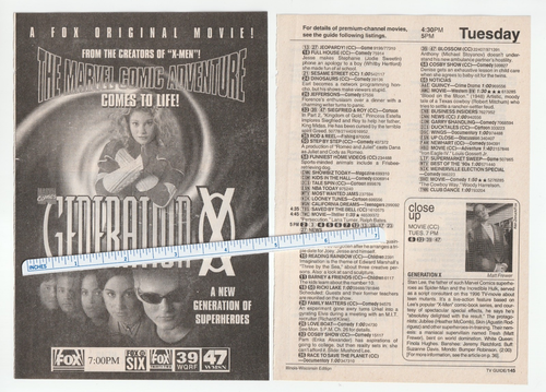 1996 Marvel GENERATION X Magazine AD~SUZANNE DAVIS~Randall Slavin ...