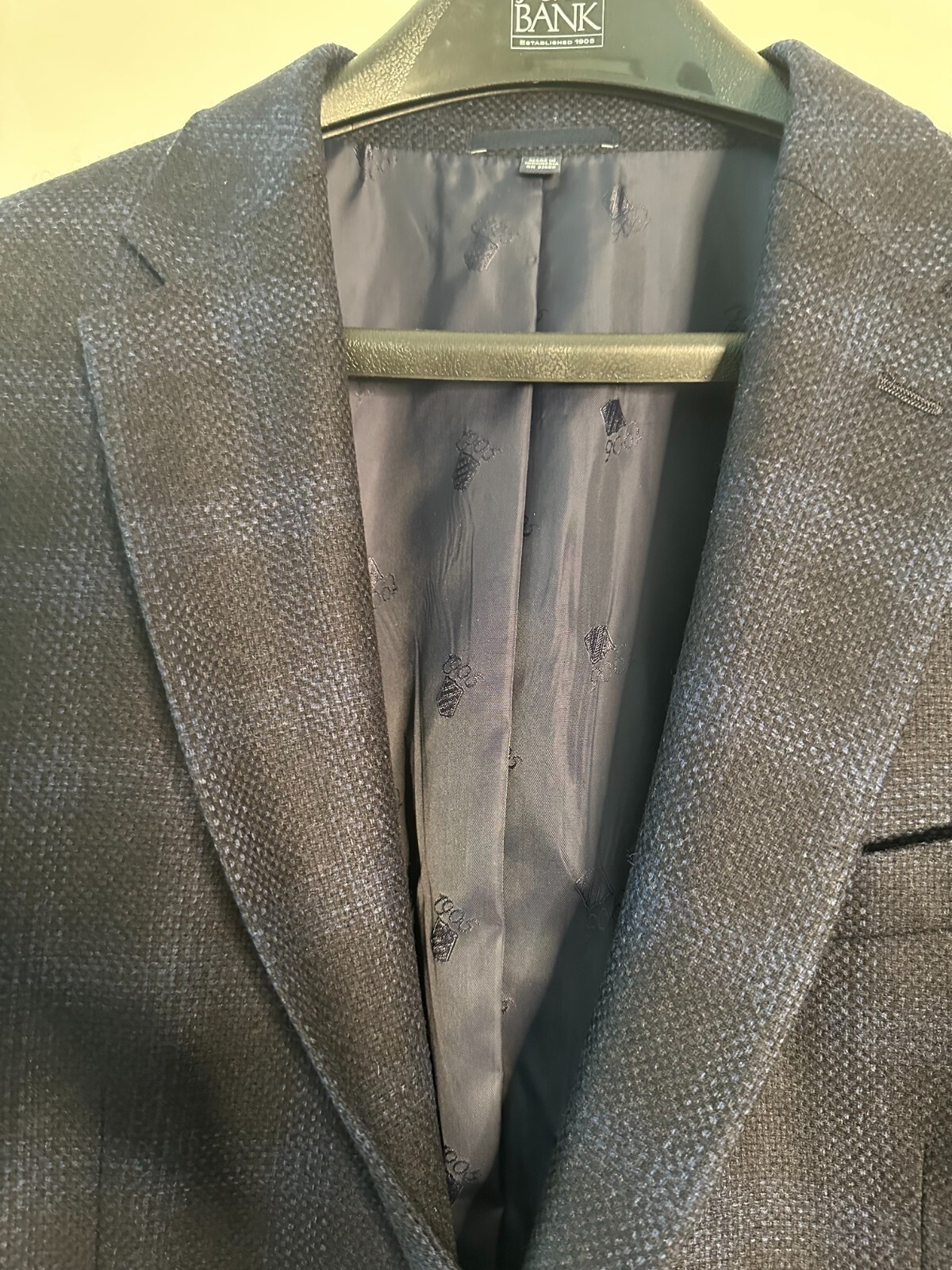 Jos A. Bank Blue Plaid Check Wool Tailored Fit Blazer Sport Coat Jacket ...