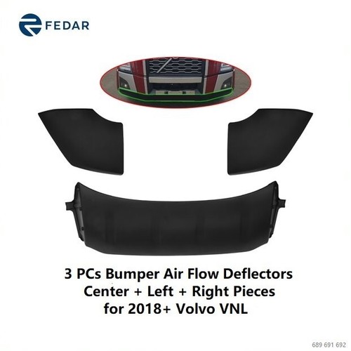 Bumper Air Flow Deflector Set for 2019+ Volvo VNL Center+Driver ...
