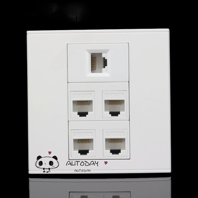 Wall Socket Plate 5 Ports CAT6 LAN Network Ethernet Panel Faceplate ...
