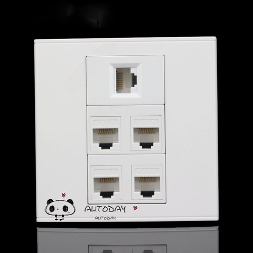 Wall Socket Plate 5 Ports CAT6 LAN Network Ethernet Panel Faceplate ...