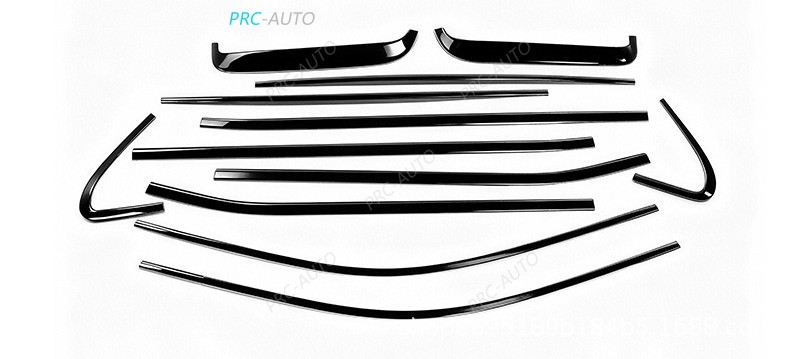 For 2019-2026 GMC Sierra 1500 Gloss Black Steel Windows Sill Molding ...