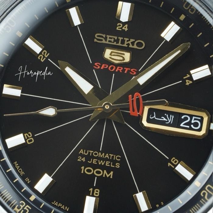 Raro Seiko 5 Sports SRP411 SRP411J1 50th Anniversary Black Dial Day ...
