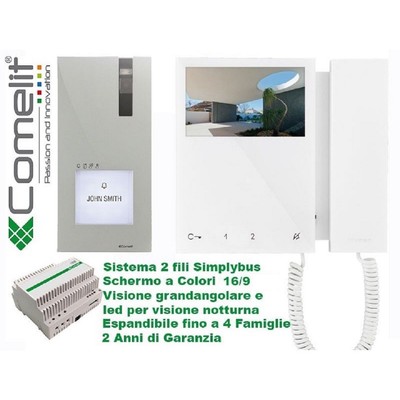 COMELIT KIT MONOFAMILIARE QUADRA E MONITOR MINI 2FILI 8461M | eBay