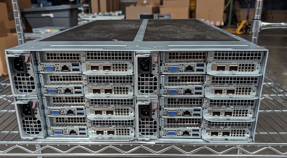 QTY 8x 1U X11DPFR-SN Skylake Servers 4U 8x U2 NVME Bays 16x Xeon 6130 ...