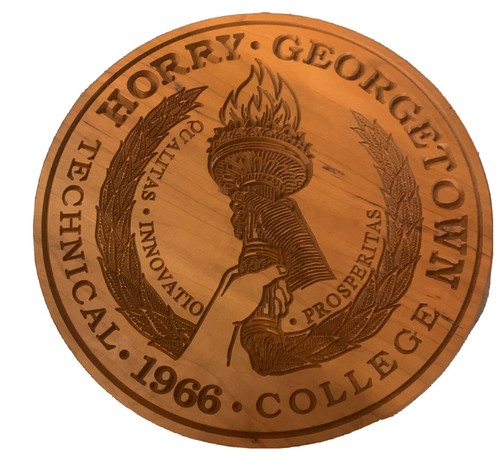 Horry Georgetown Tech College 1966 Wall Mounted 12-Inch Round Wooden ...