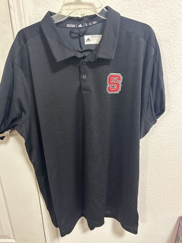 Adidas Polo Shirt Mens 2XL Black NC State Wolfpack NCSU Athleisure ...