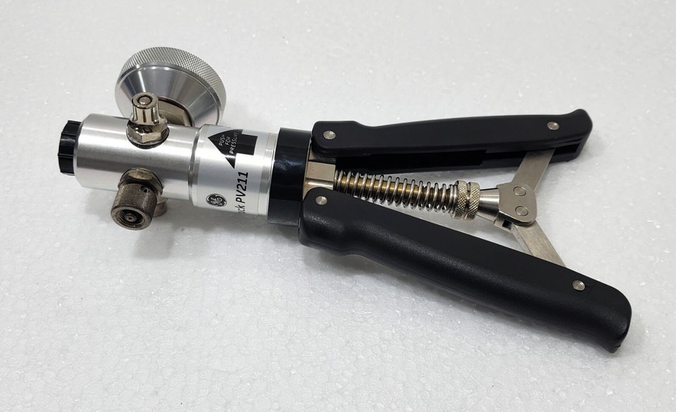 GE DRUCK PV211 PNEUMATIC HAND PUMP / PRESSURE CALIBRATOR KIT PV211-HA ...