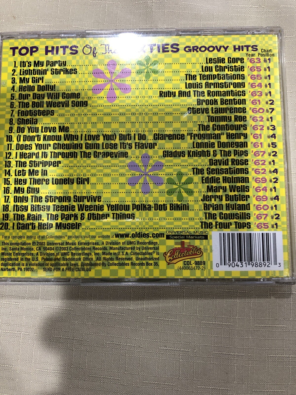Top Hits of the Sixties: Groovy Hits by Various Artists (CD, Mar-2006 ...