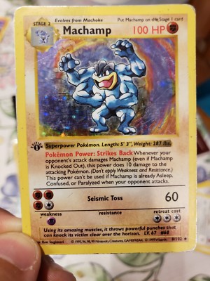 Pokemon trading card first edition holographic Machamp | eBay