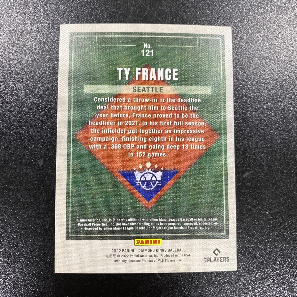 2022 Diamond Kings Ty France SP #121 Seattle Mariners Short Print ...