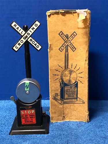 Vintage MARX Bell RAIL ROAD Crossing Signal ORIGINAL As Is No. 418 BOX ...