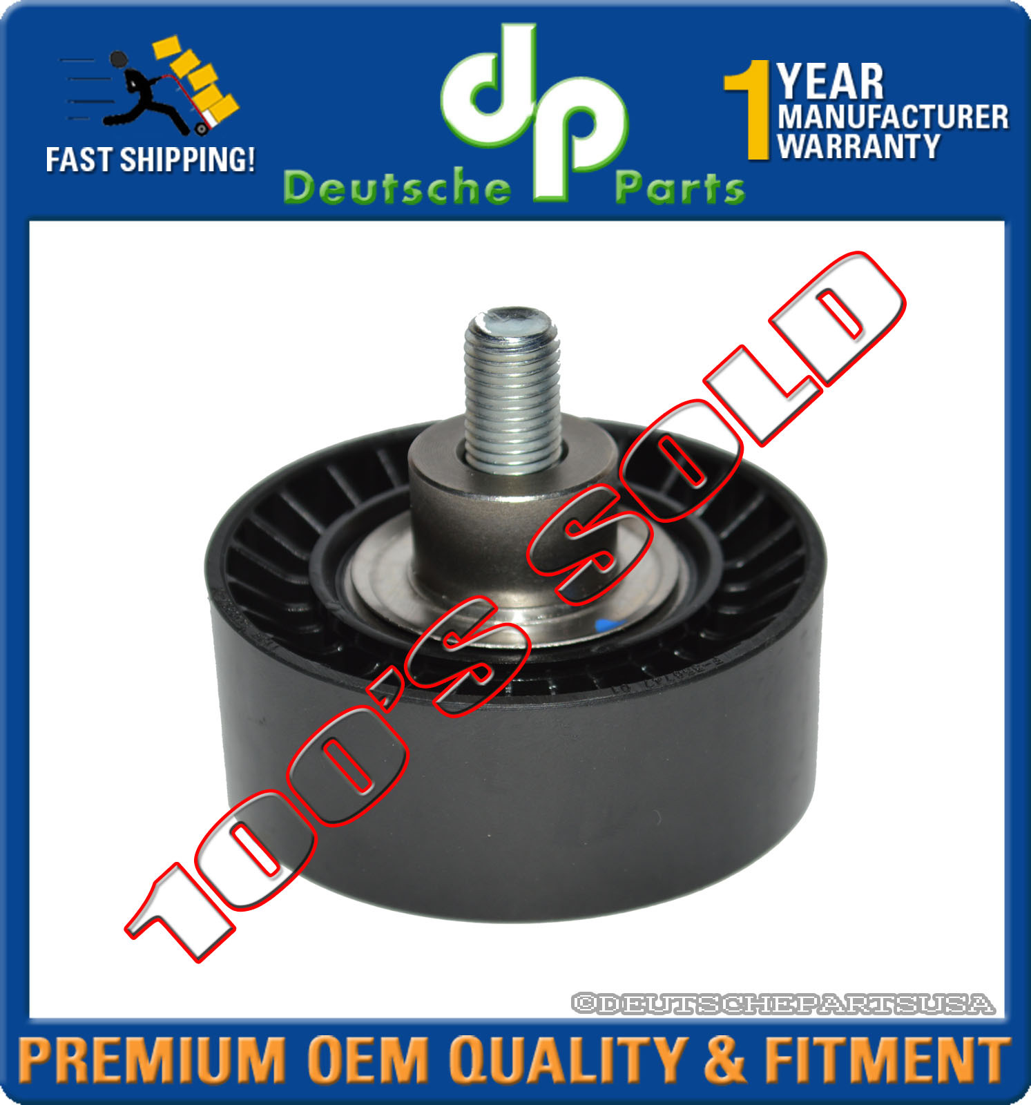 Acc. Belt Idler Deflection Pulley Alternator A/C Power Steering Belt ...