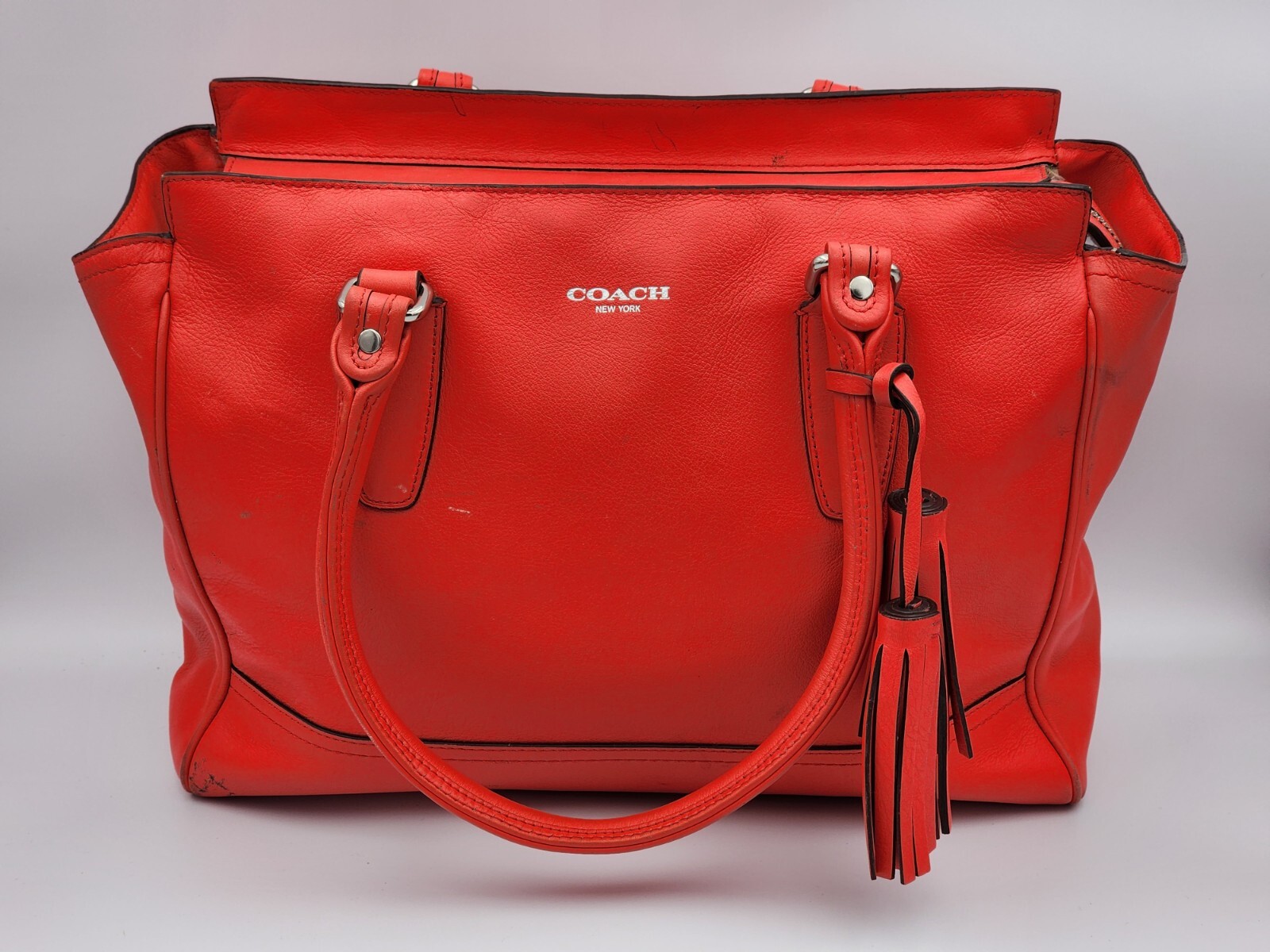 Coach Legacy Candace Red Leather Satchel Shoulder Bag… - Gem
