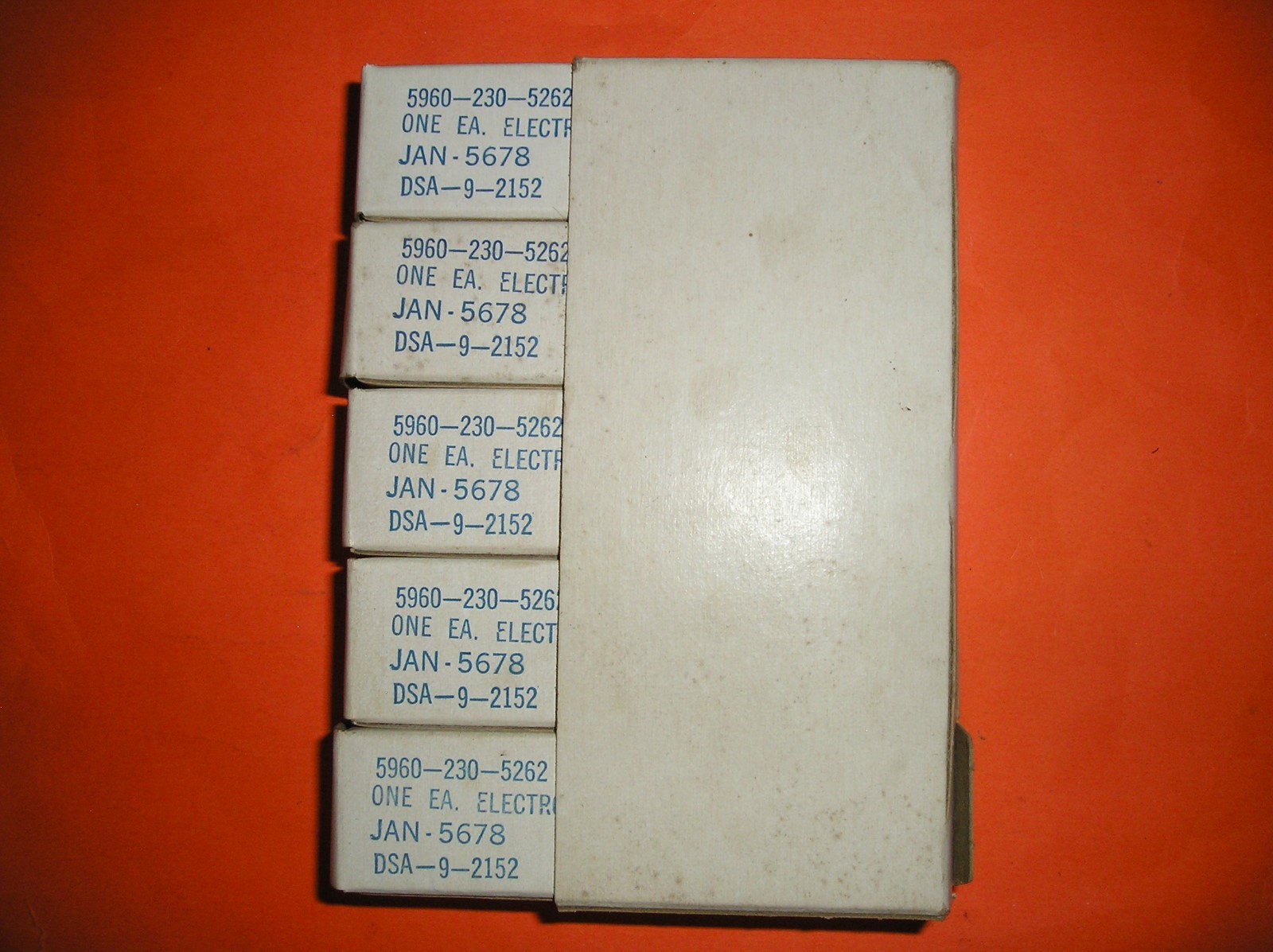 SLEEVE OF 5 NOS TUNG SOL JAN 5678 SUB MINIATURE VACUUM TUBES, SAME DATE ...
