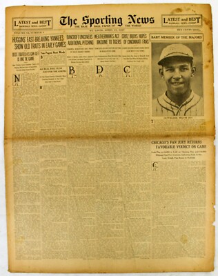 1927 SPORTING NEWS BASEBALL MAGAZINE ORIGINAL 18 yr old MEL OTT ROOKIE ...