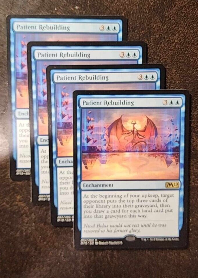 4x Patient Rebuilding rare enchantment cards - M19 - NM/VG | eBay