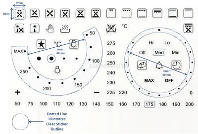 63pc Separate Oven Temp Temperature Symbol Dial Sticker Knob Stove ...