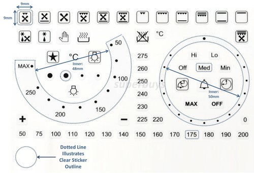 63pc Separate Temperature & Symbols & 50-250/Max Custom Oven Dial ...