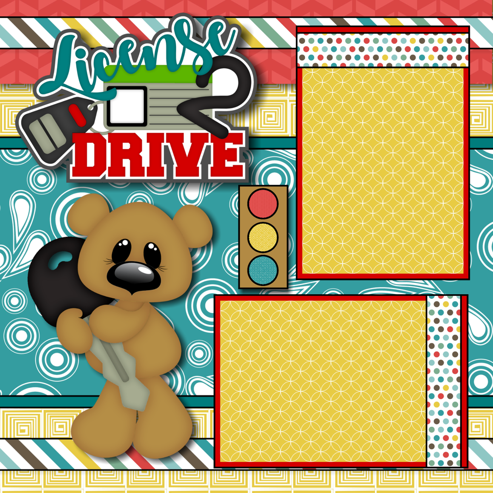 LICENSE TO DRIVE Premade Scrapbook Pages Paper Piecing printed layout ...