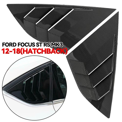 2xCarbon Fiber Rear Window Side Louvers Vent for Ford Focus ST RS MK3 ...