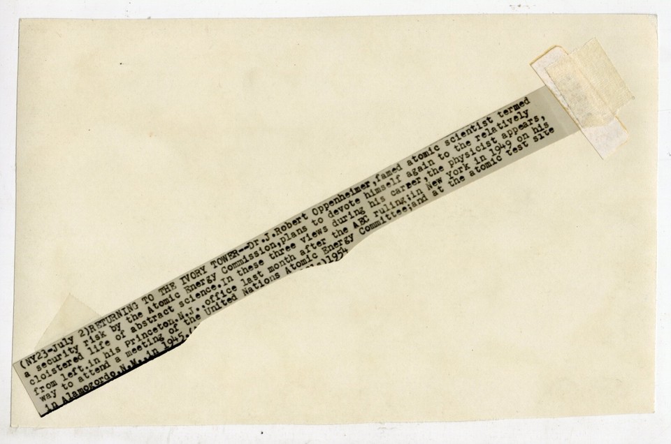 Vintage 1954 Portrait Atomic Physicist J. Robert Oppenheimer Atom Bomb ...