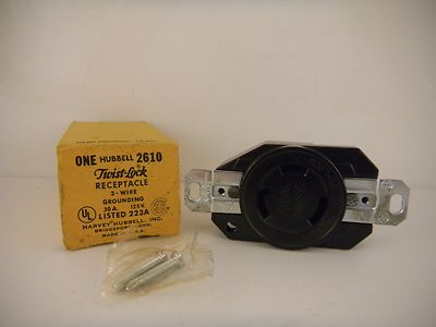 HUBBELL TWIST-LOCK RECEPTACLE 3 WIRE GROUNDING 2610 *NIB* | eBay