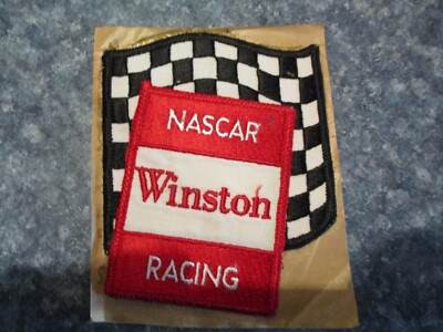 Patch: Nascar Winston Racing w/flag, self-adhesive sticky back,new 5 1/ ...