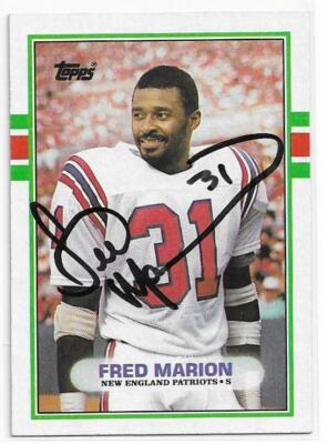 FRED MARION Autographed Signed 1989 Topps card #197 New England ...