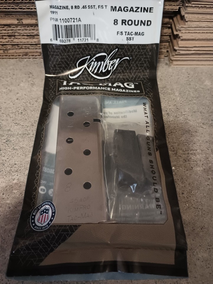 Lot of (2) Kimber 1911 KimPro Tac Mag OEM .45 ACP 8-Round Magazines ...