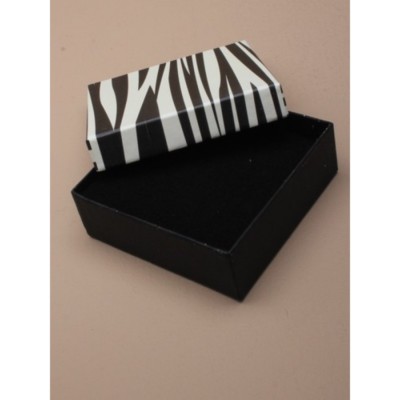 NEW Black Base With Zebra Print Lid Jewellery Box (Not Flat Packed) 8 ...
