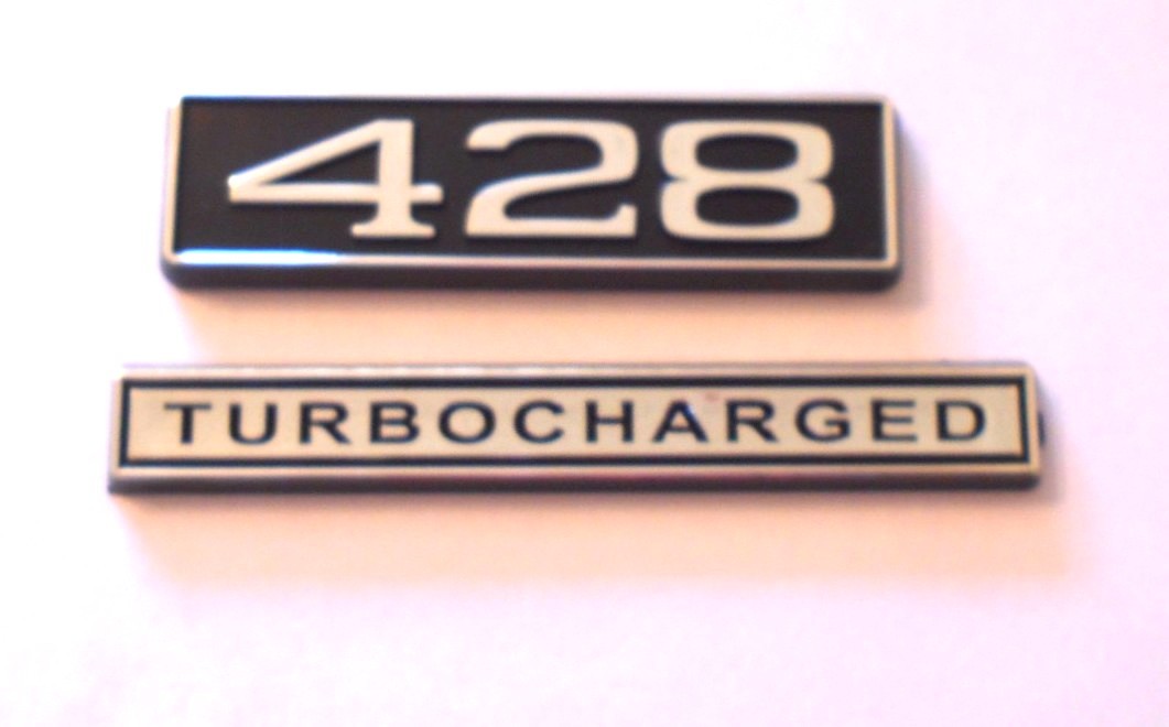 428 TURBOCHARGED black plastic with Chrome emblem emblems badge new | eBay