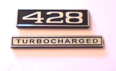 428 TURBOCHARGED black plastic with Chrome emblem emblems badge new | eBay