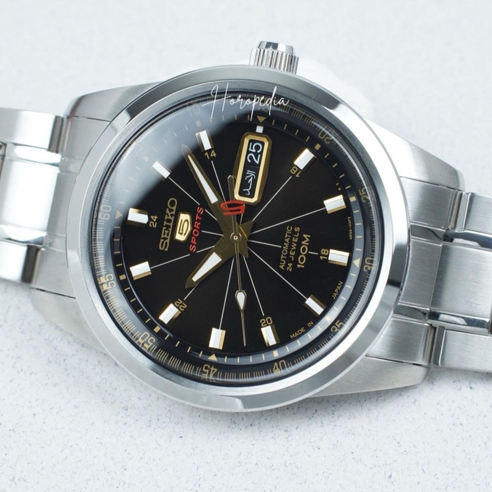 Raro Seiko 5 Sports SRP411 SRP411J1 50th Anniversary Black Dial Day ...