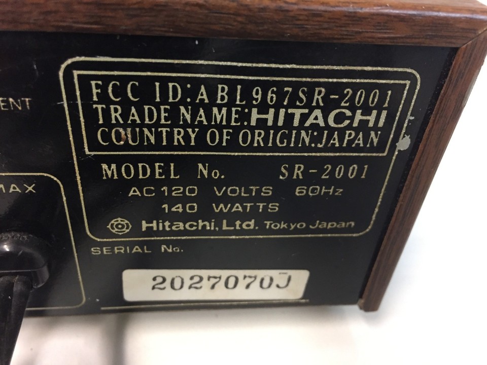 Vintage Hitachi SR-2001 AM/FM Stereo Receiver Wood Cabinet | eBay