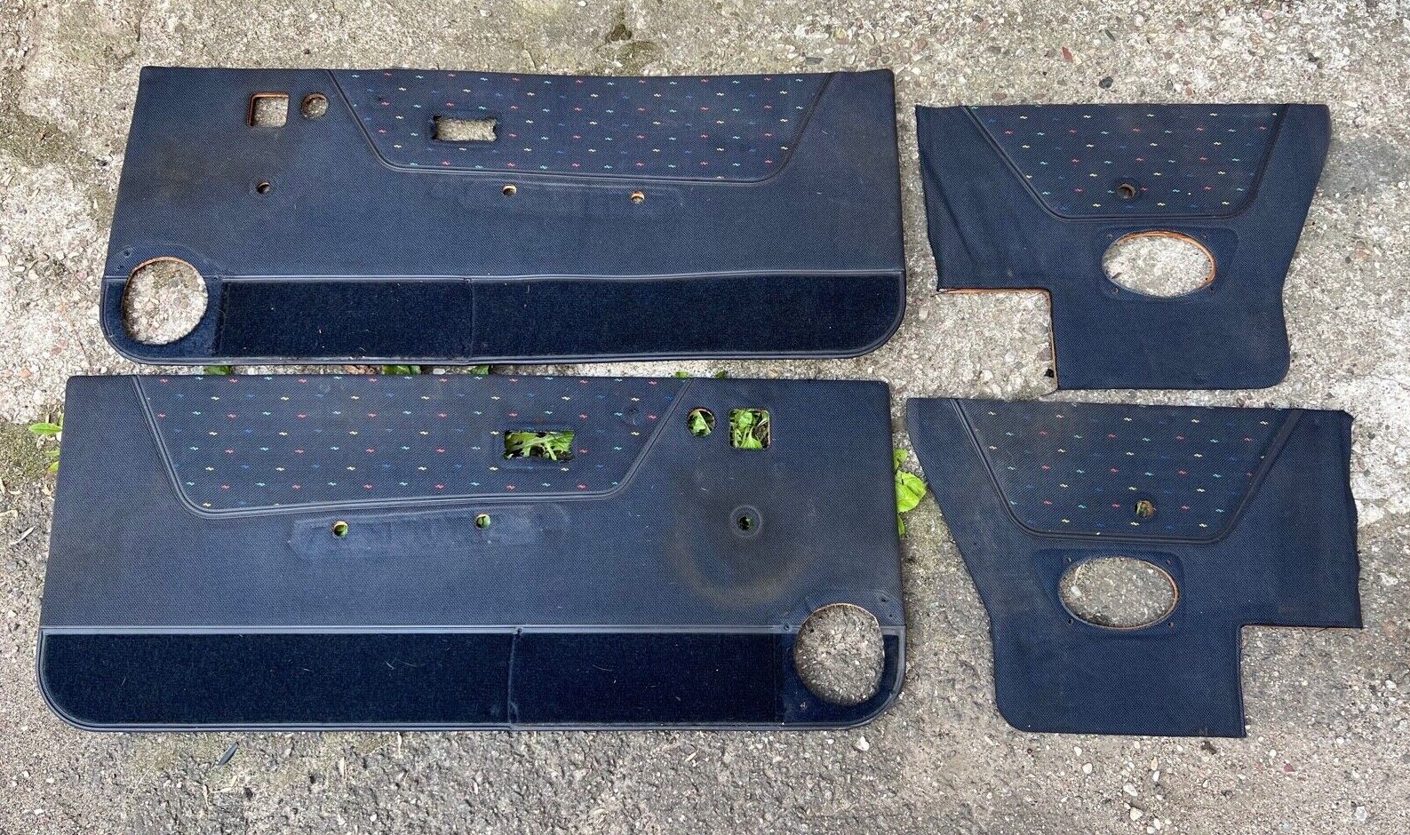 VW GOLF MK1 YOUNGLINE EDITION FRONT REAR BLUE DOOR CARDS CARD TRIMS ...