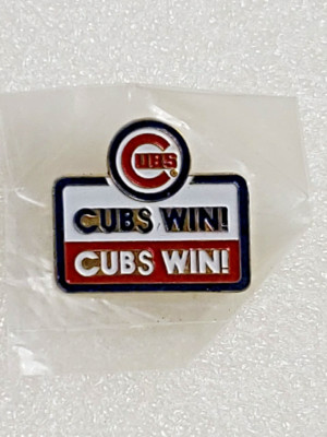 Chicago Cubs Win! Cubs Win! Baseball Lapel Collectible Pin - 1 in. wide ...