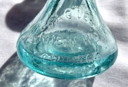 Antique American Cone Ink Bottle Pair Embossed Jacques Chemical Works ...