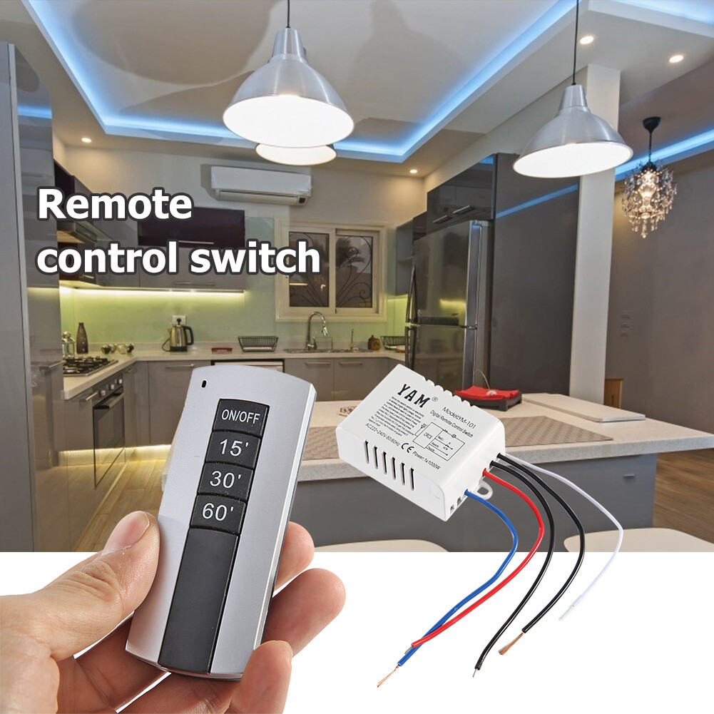 ON/OFF Remote Control Timer Switch + Receiver for UVC Lamp (Silver 220V ...