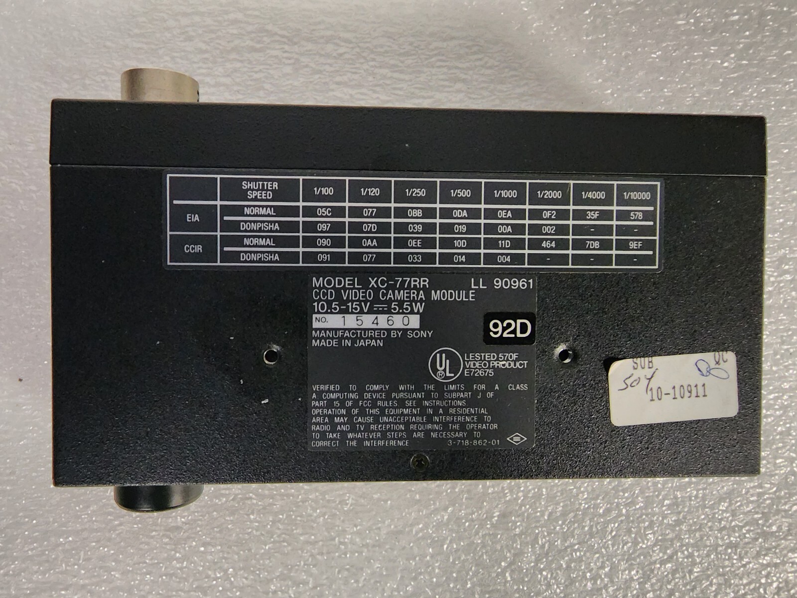 SONY XC-77RR CCD Video Controller/Camera | eBay