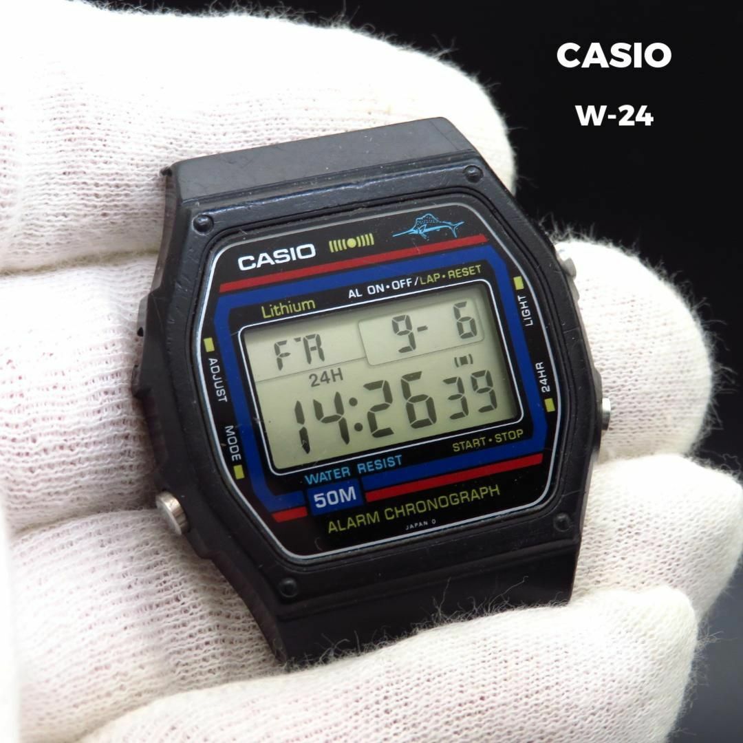 Vintage CASIO W-24 Marlin Alarm Chronograph Digital Watch Vintage CASIO W-24 Marlin Alarm Chronograph Digital Watch