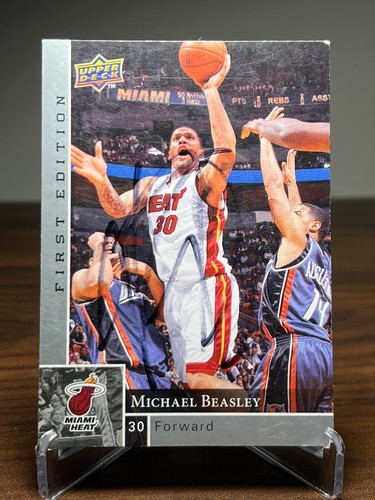 Michael Beasley Signed Autographed 2009-10 Upper Deck Basketball Card ...