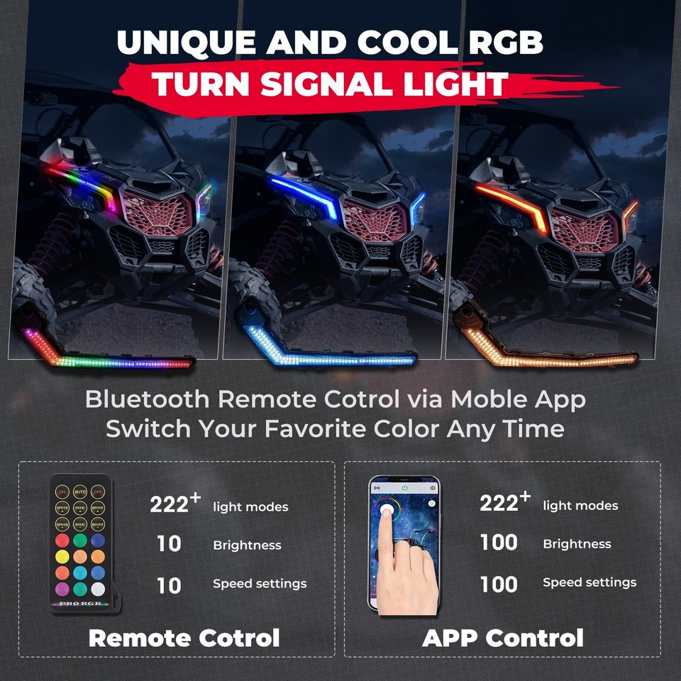 RGB LED Front Signature Light Assembly Turn Signal Light for Can Am X3 ...
