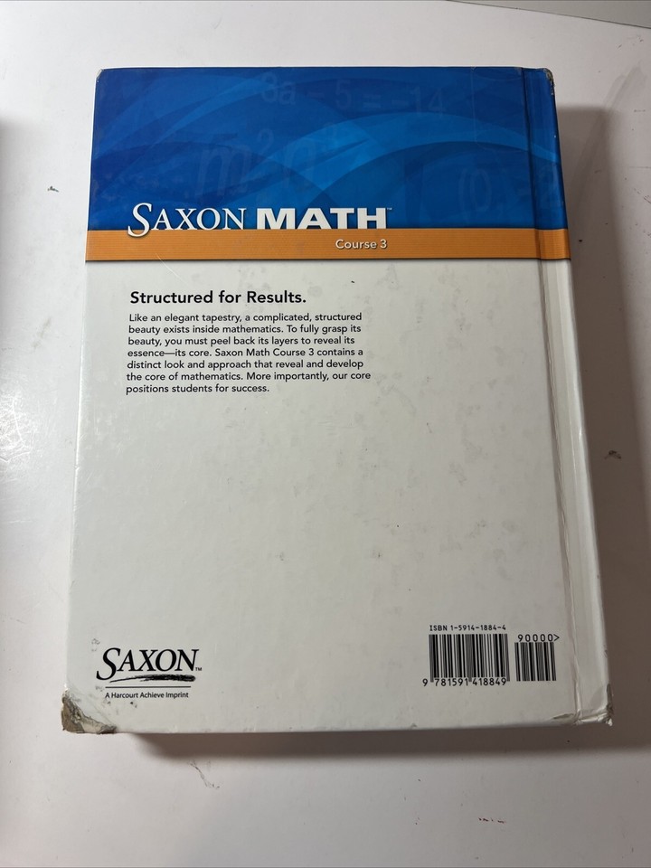 Saxon Math Course 1, 2, & 3, Student TEXTBOOKS (2007) no Writing, Cover ...